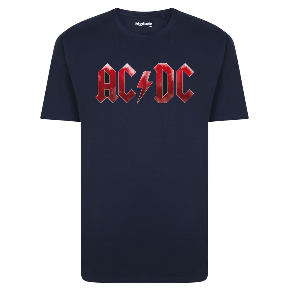 Bigdude Official AC/DC Print T-Shirt Navy | BigDude