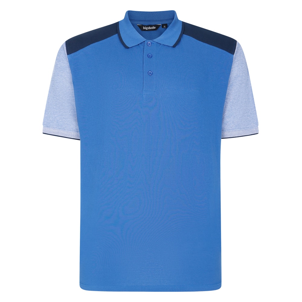 Bigdude Contrast Polo Deep Blue | BigDude